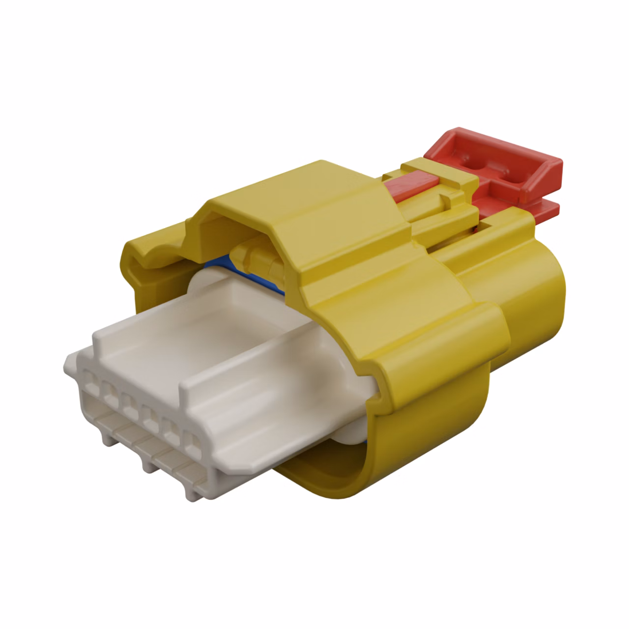 Squba Sealed Receptacle Assembly with CPA, 1.80mm Pitch, Single Row, 6 Circuits, Yellow for sale