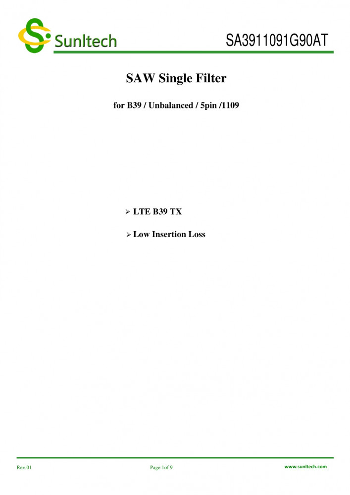 SA3911091G90AT datasheet page 1