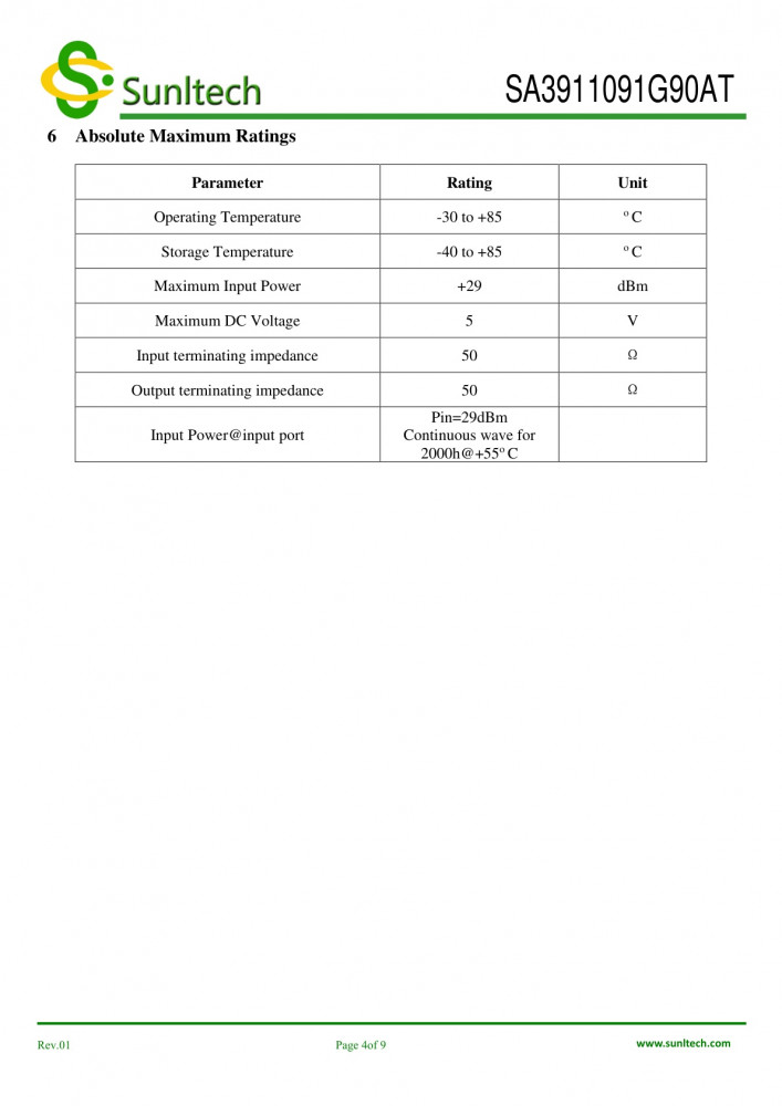 SA3911091G90AT datasheet page 4