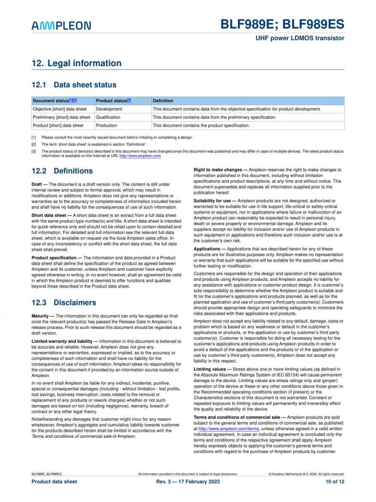 BLF989EU datasheet page 10
