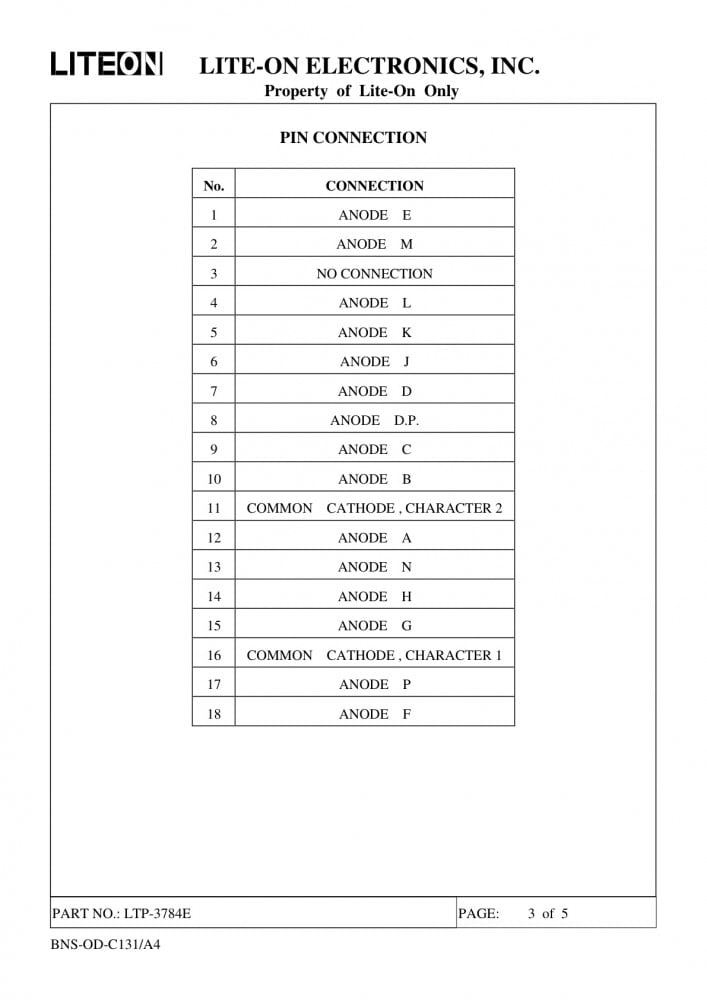 LTP-3784E datasheet page 4