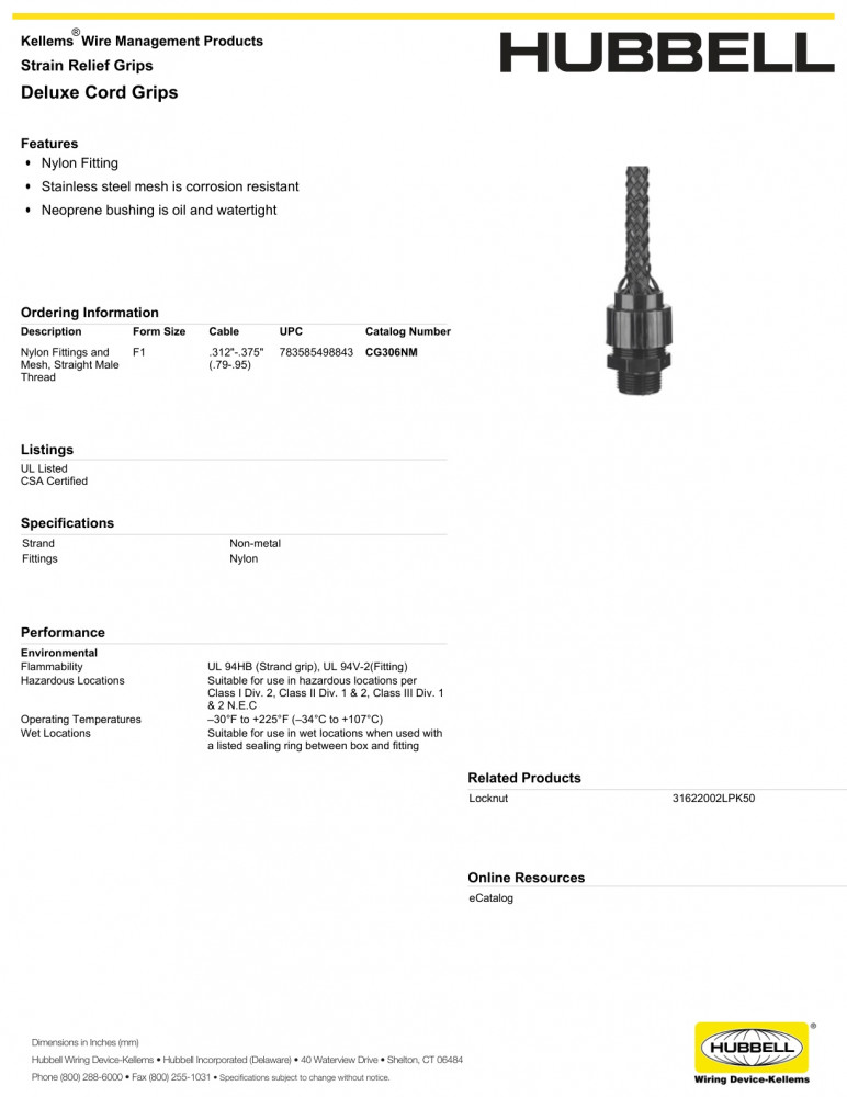 CG306NM technical document preview