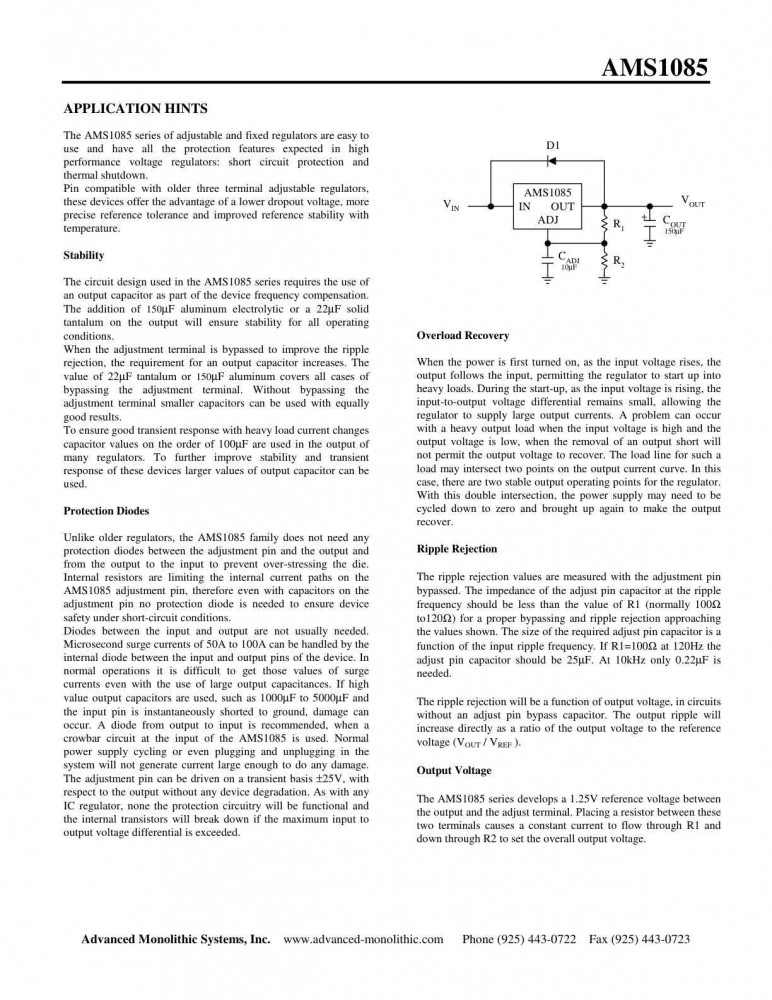 AMS1085CM-3.3 datasheet page 4