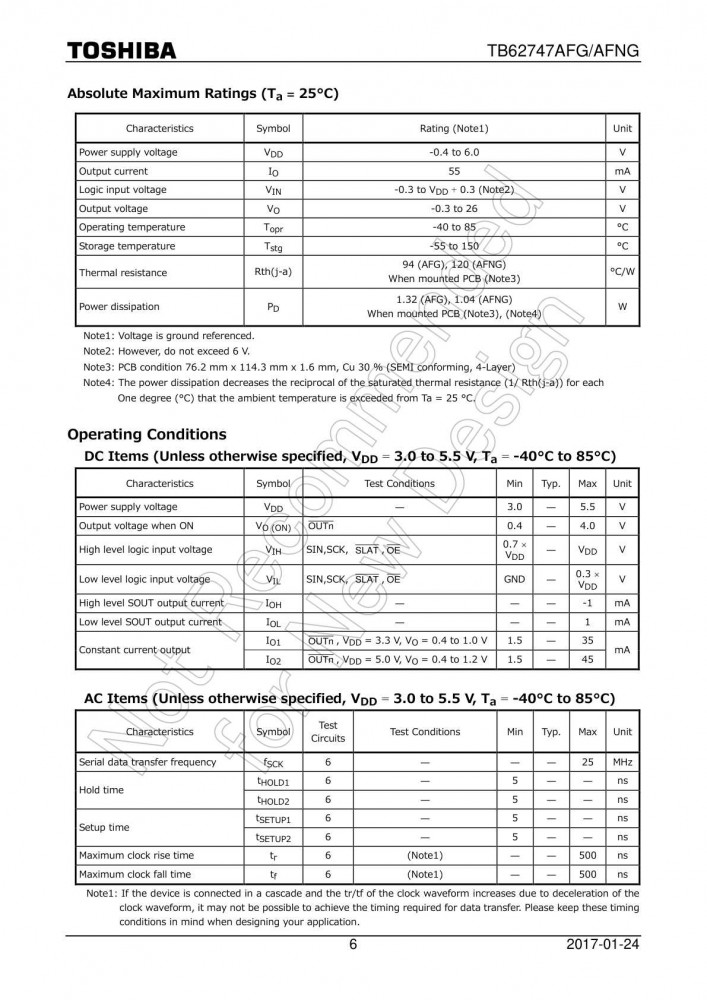TB62747AFNG datasheet page 6