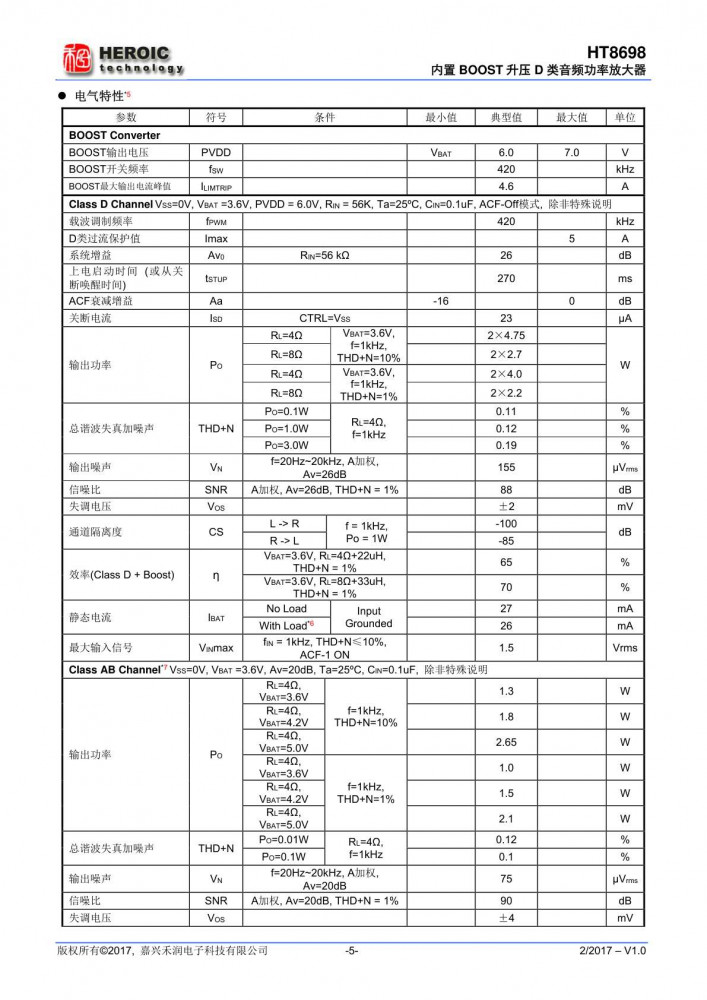 HT8698 datasheet page 5