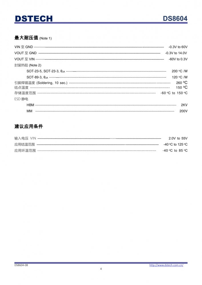 DS8604 datasheet page 4