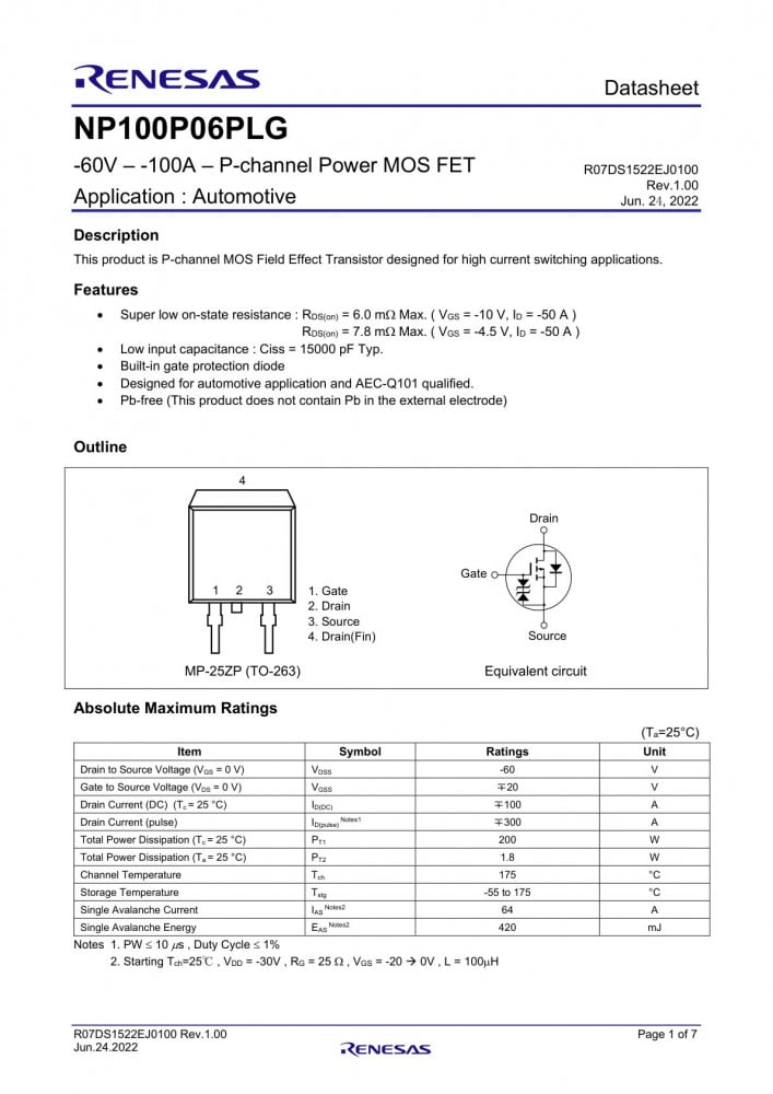 NP100P06PLG-E1-AY datasheet page 1