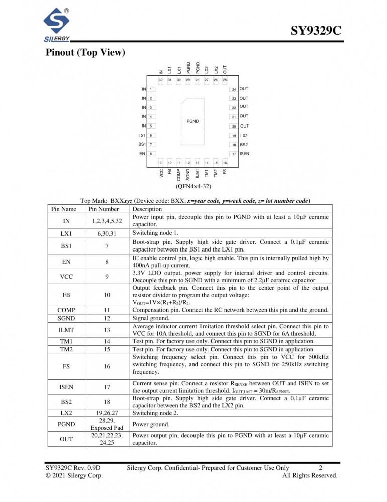 SY9329CQFC datasheet page 2