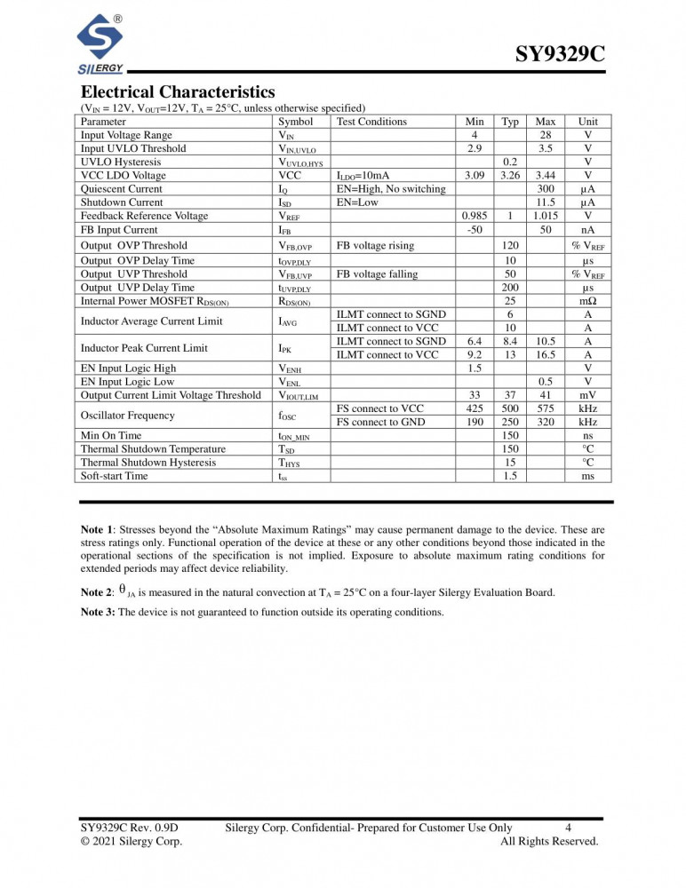 SY9329CQFC datasheet page 4