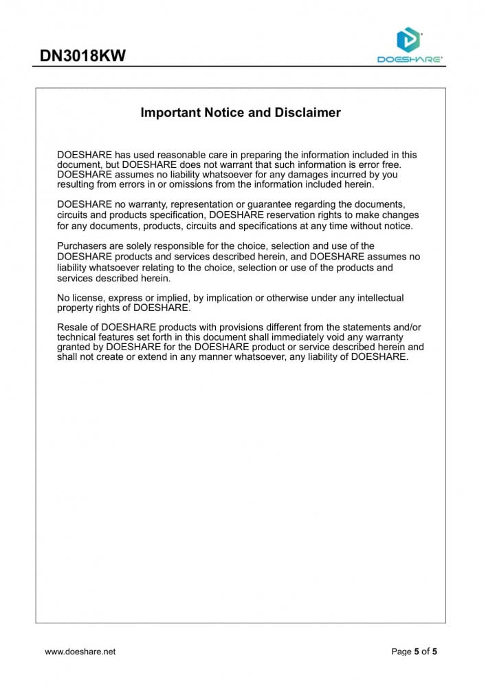DN3018KW datasheet page 5