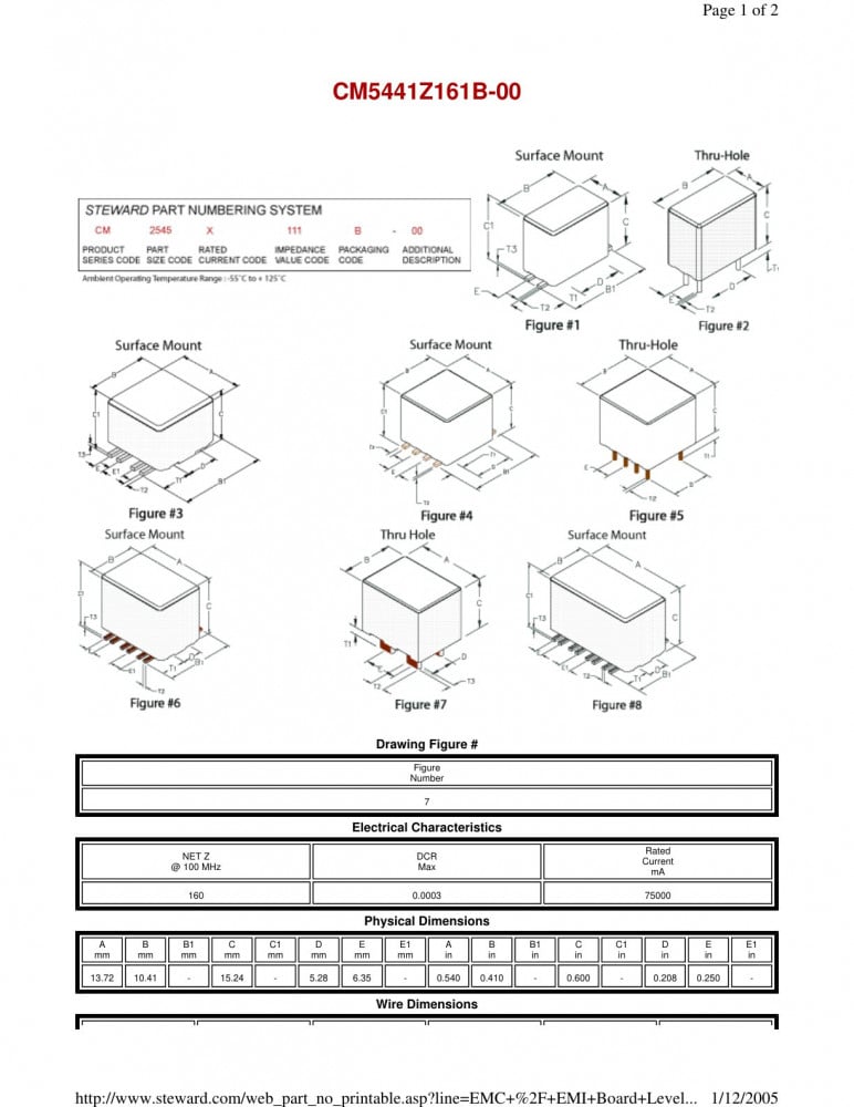 CM5441Z161B-00 technical document page 1