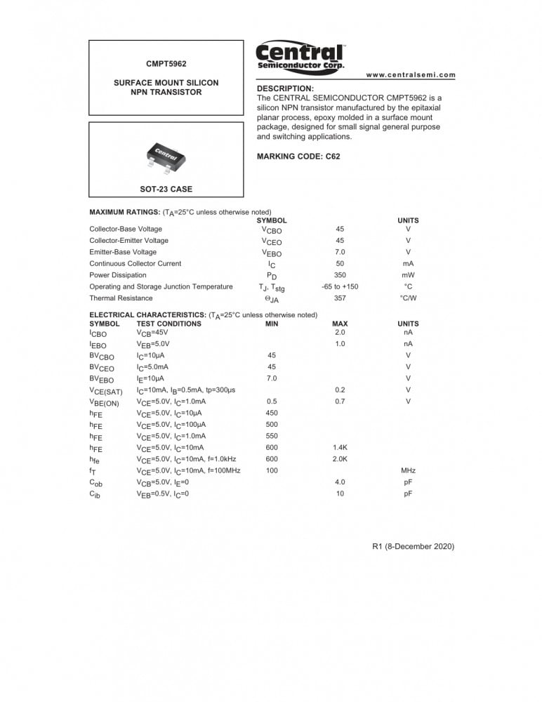 CMPT5962 TR PBFREE technical document page 1