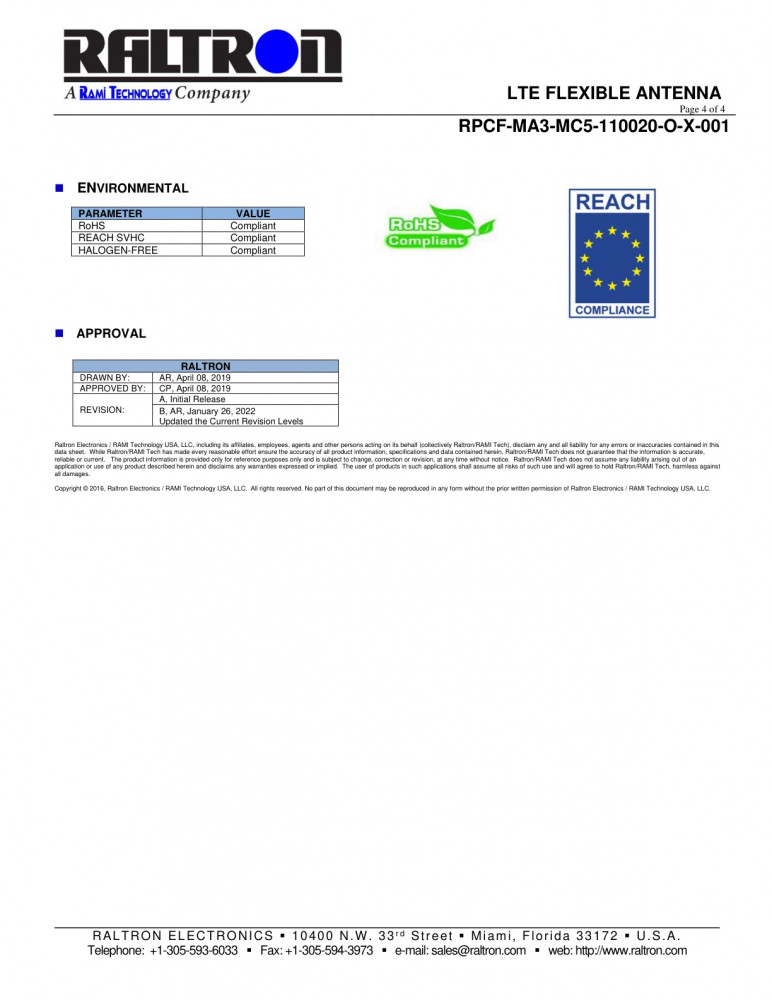 Raltron antenna datasheet page 4