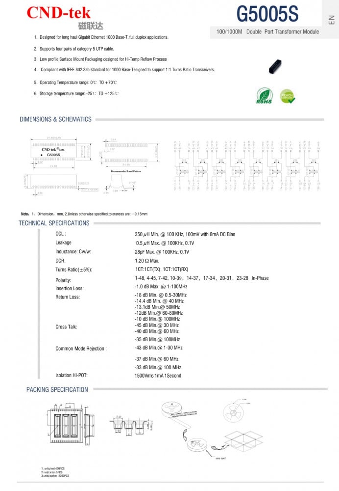 CND-tek G5005S datasheet preview