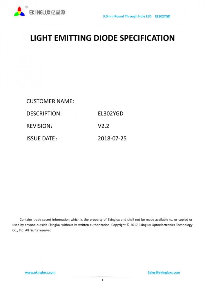EL302YGD datasheet page 1