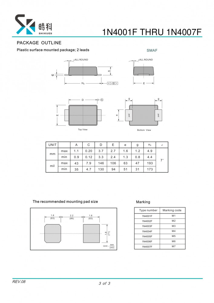 1N4001F datasheet page 3