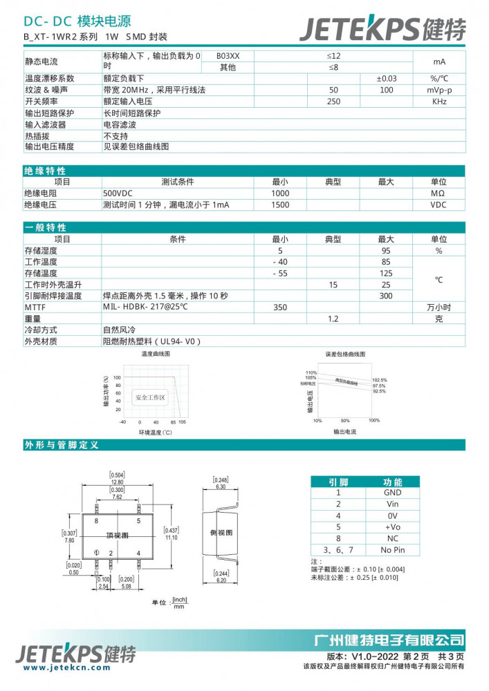 B0505XT-1WR2 datasheet page 2