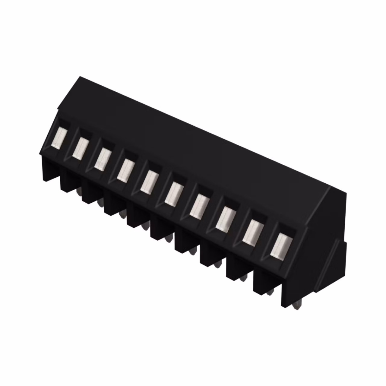 5.00mm Pitch Beau Eurostyle Low Profile, 35° Wire Entry, Single Level Modular Terminal Block, 10 Circuits for sale
