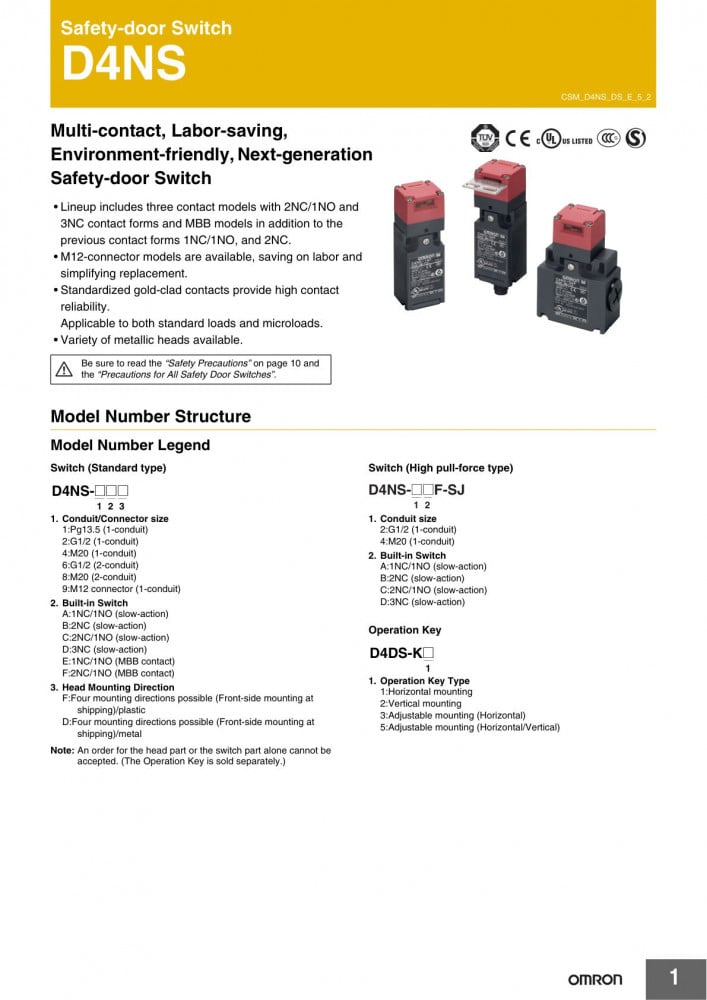 D4NS datasheet page 1