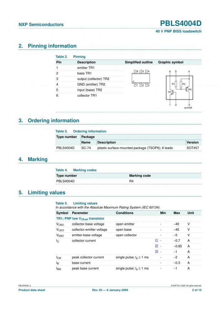 PBLS4004D datasheet page 3