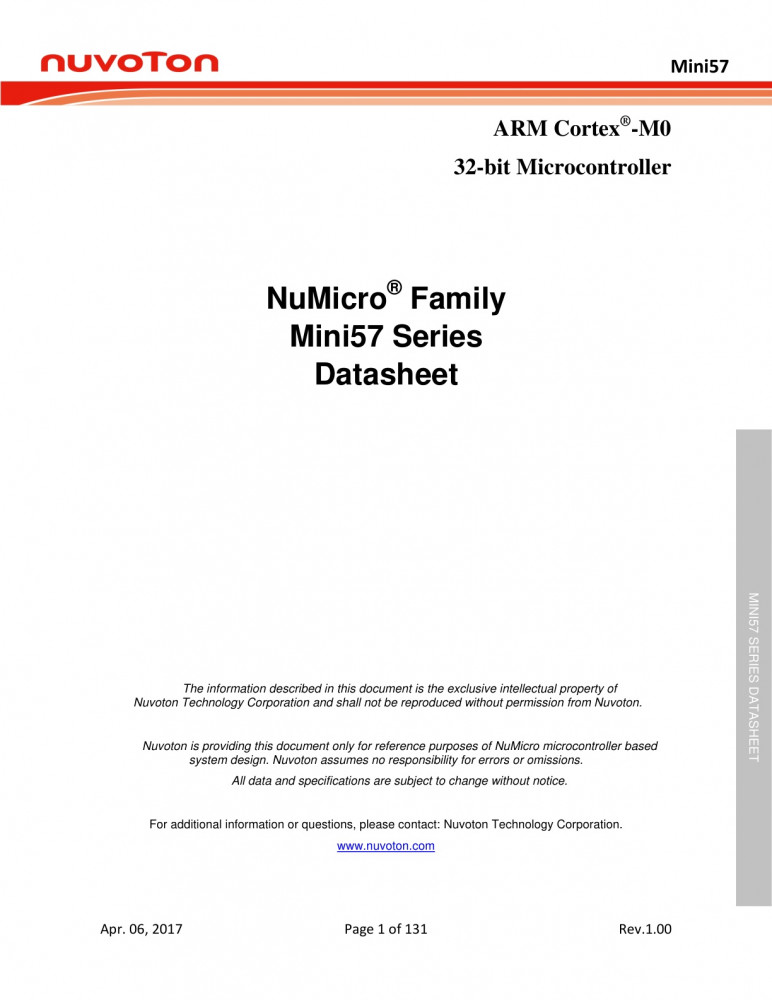 MINI57 datasheet preview page 1