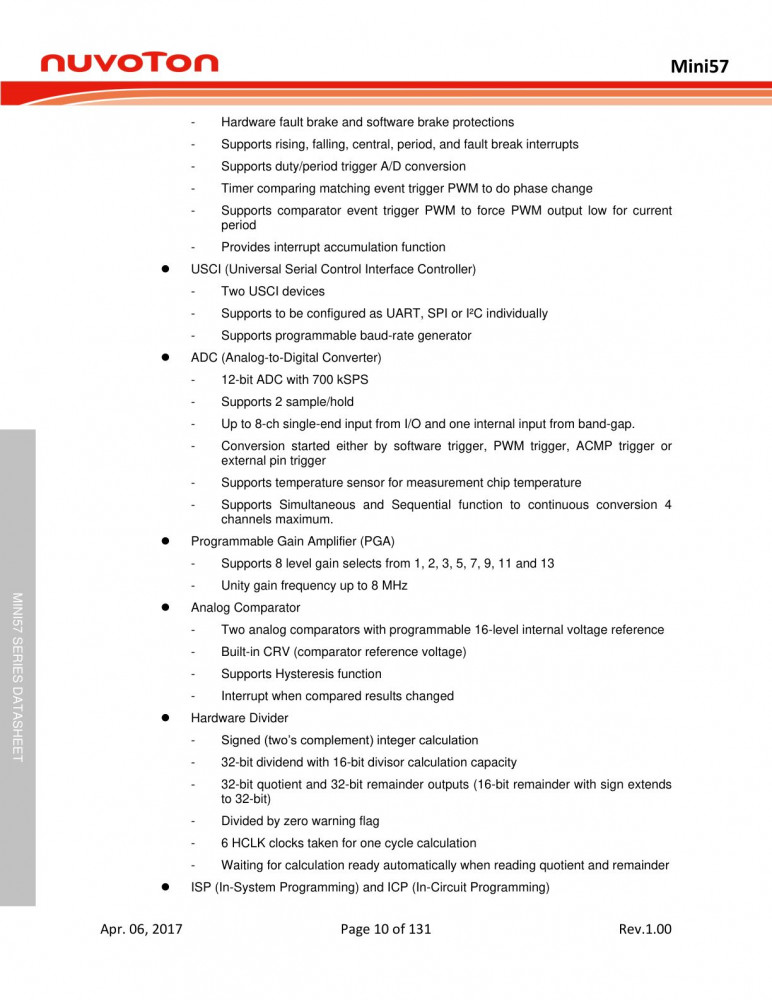 MINI57 datasheet preview page 10