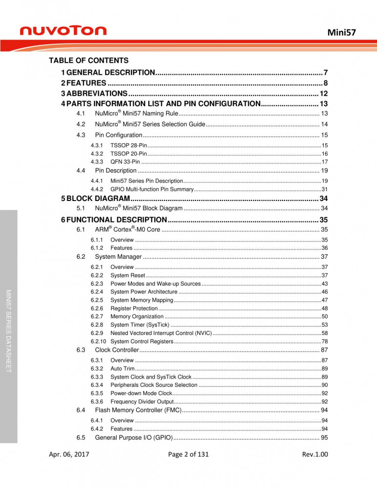 MINI57 datasheet preview page 2