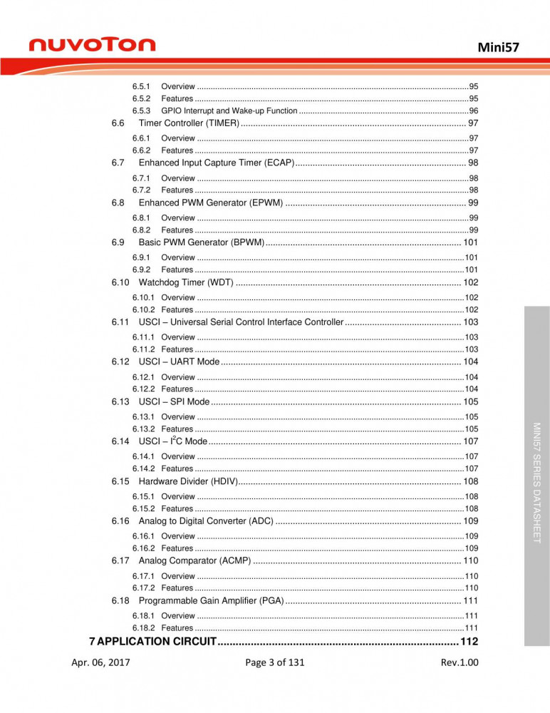 MINI57 datasheet preview page 3