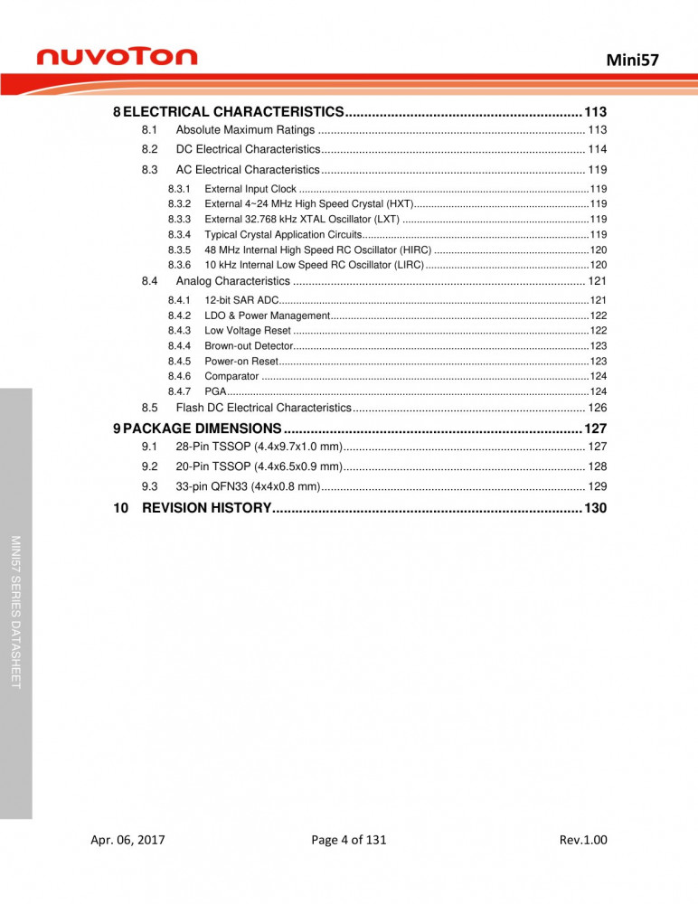 MINI57 datasheet preview page 4