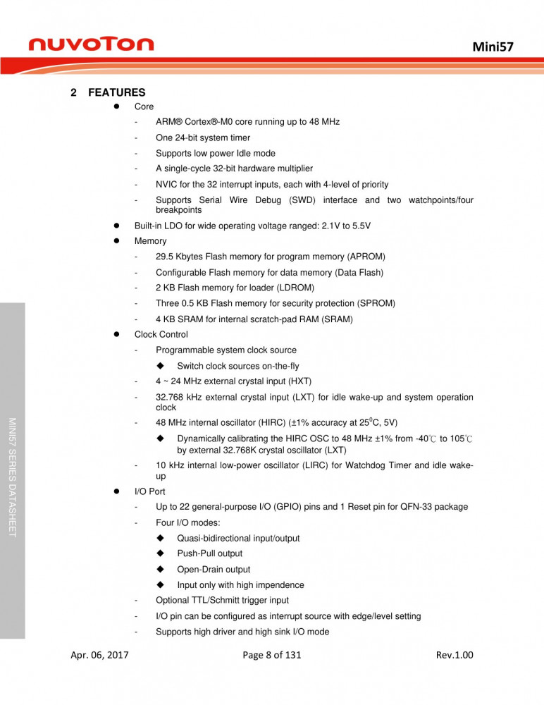 MINI57 datasheet preview page 8