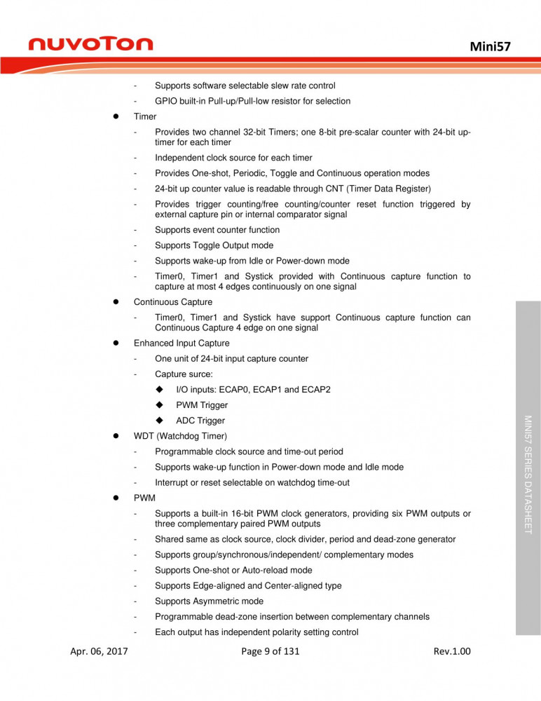 MINI57 datasheet preview page 9