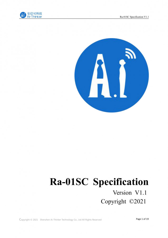 Ra-01SC-I datasheet page 1