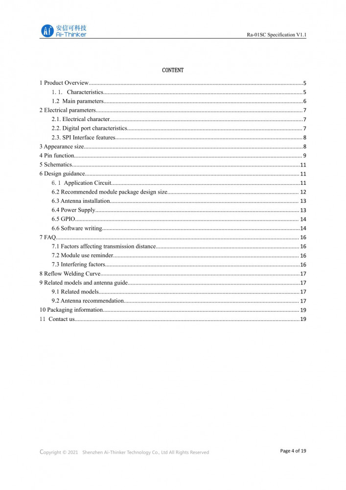 Ra-01SC-I datasheet page 4