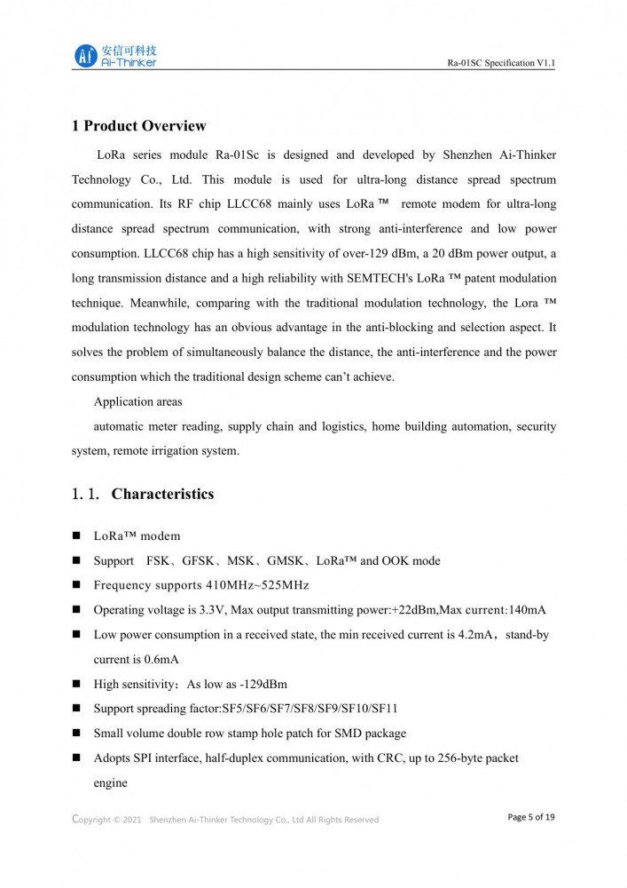 Ra-01SC-I datasheet page 5
