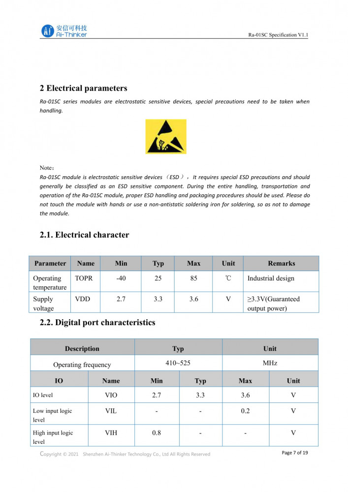Ra-01SC-I datasheet page 7