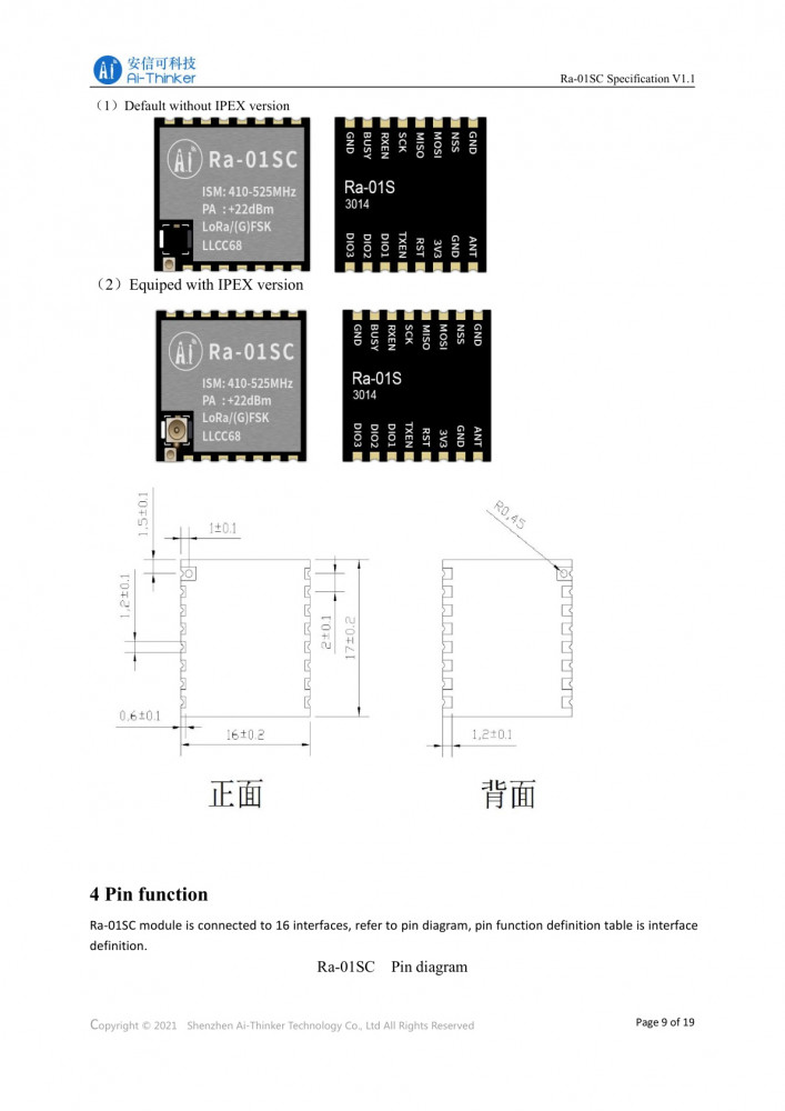 Ra-01SC-I datasheet page 9