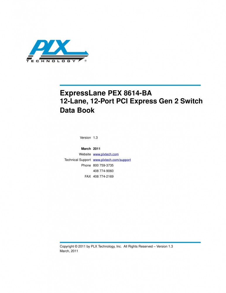 PEX8614-BA data book page 1