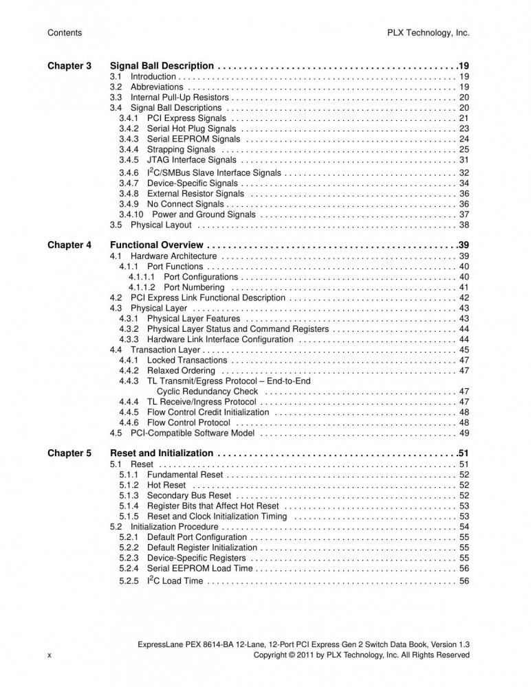 PEX8614-BA data book page 10