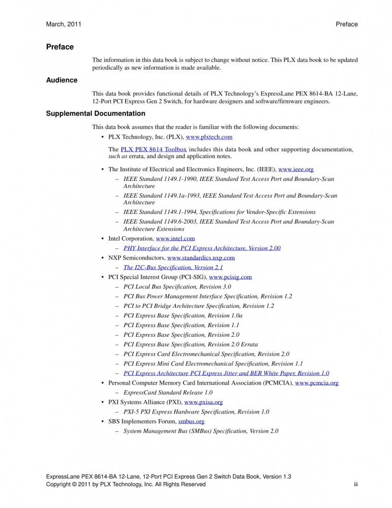 PEX8614-BA data book page 3