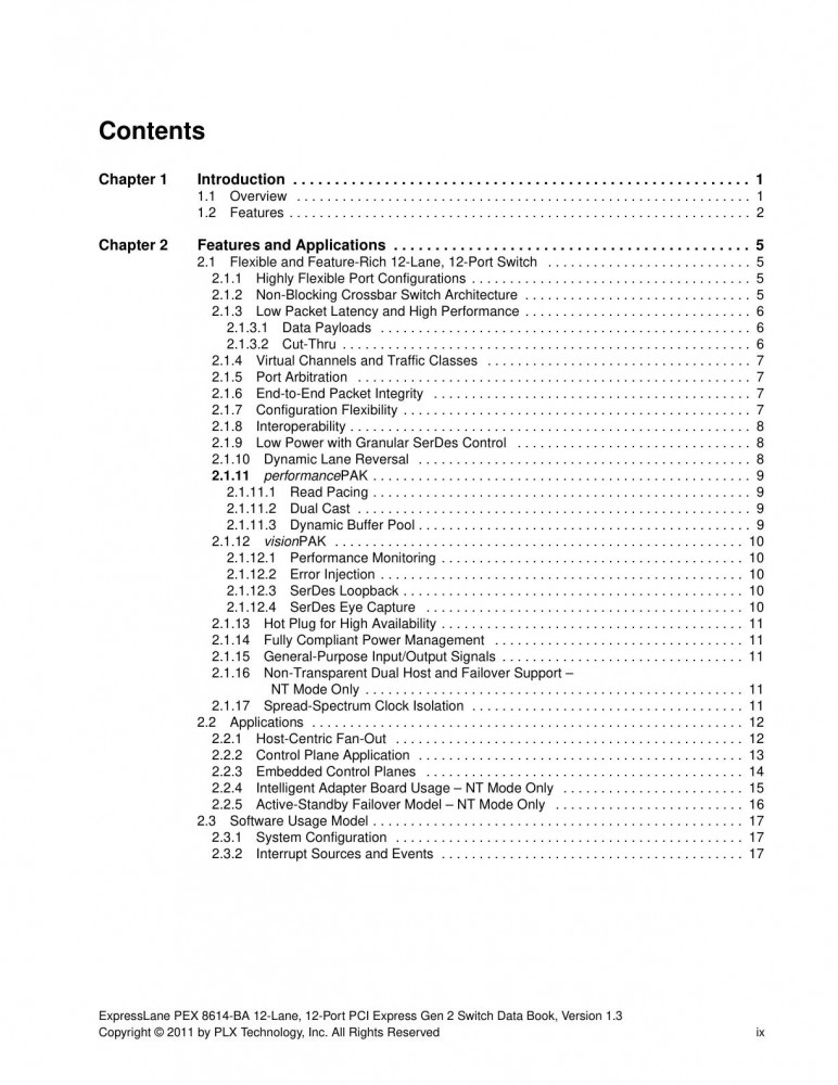 PEX8614-BA data book page 9