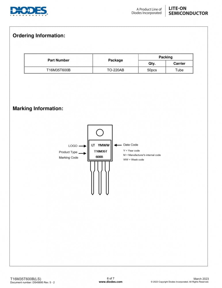T16M35T600B datasheet page 6