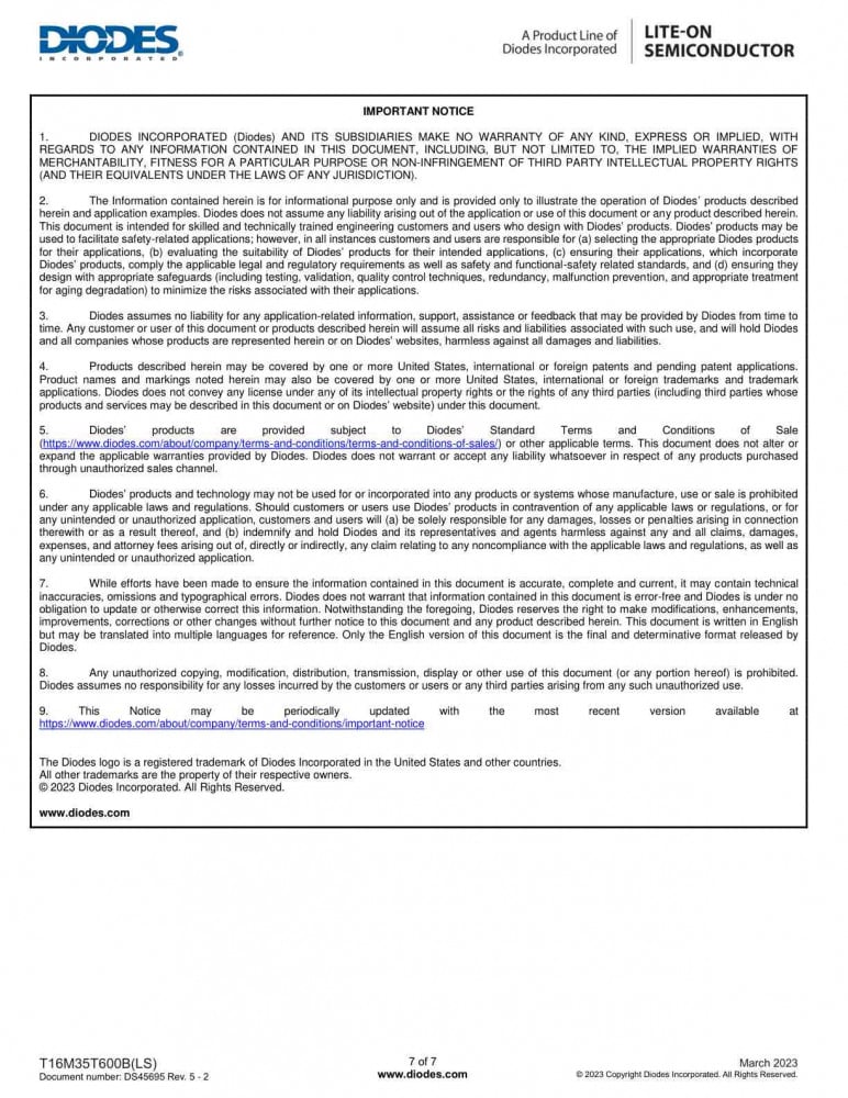 T16M35T600B datasheet page 7