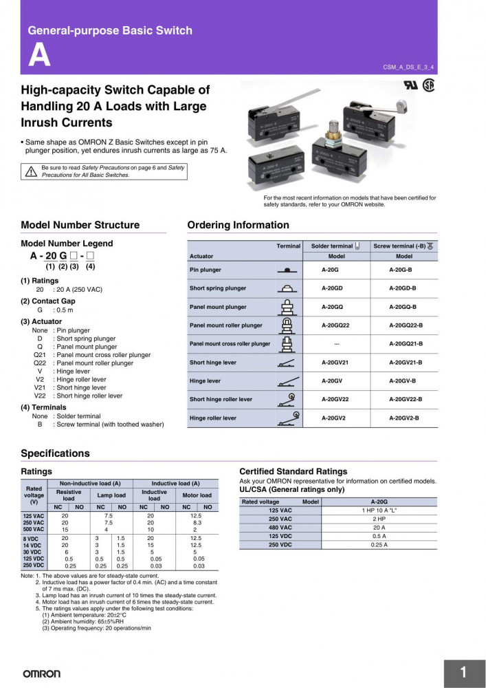 A-20GQ-B technical document page 1