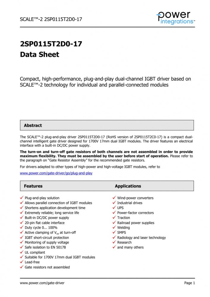 2SP0115T2D0-17 datasheet page 1