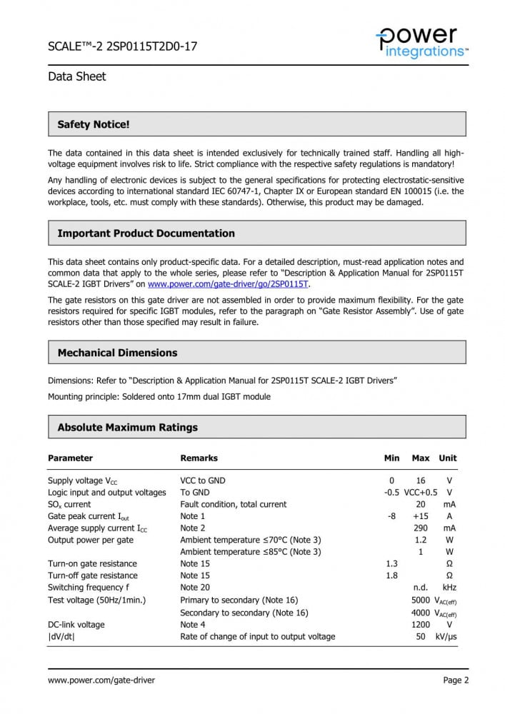 2SP0115T2D0-17 datasheet page 2