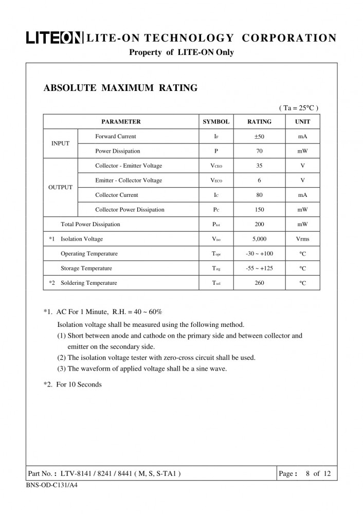 LTV-8141 datasheet page 8