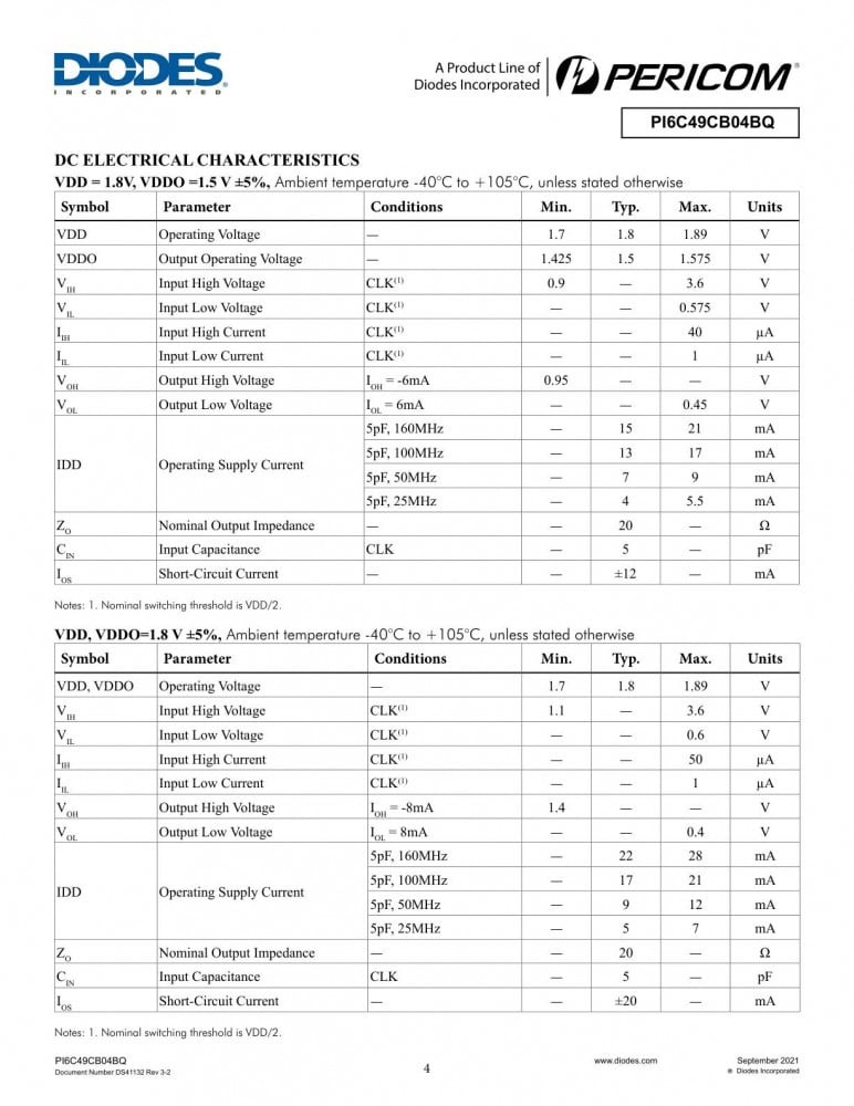 PI6C49CB04BQ3WEX datasheet page 4