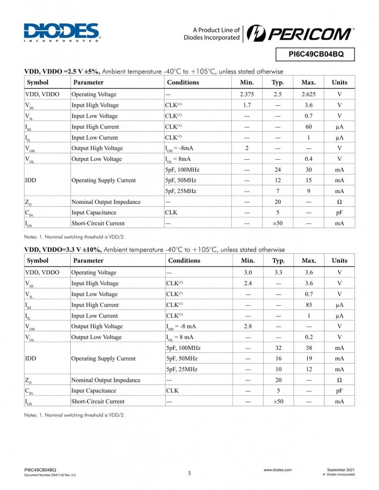 PI6C49CB04BQ3WEX datasheet page 5