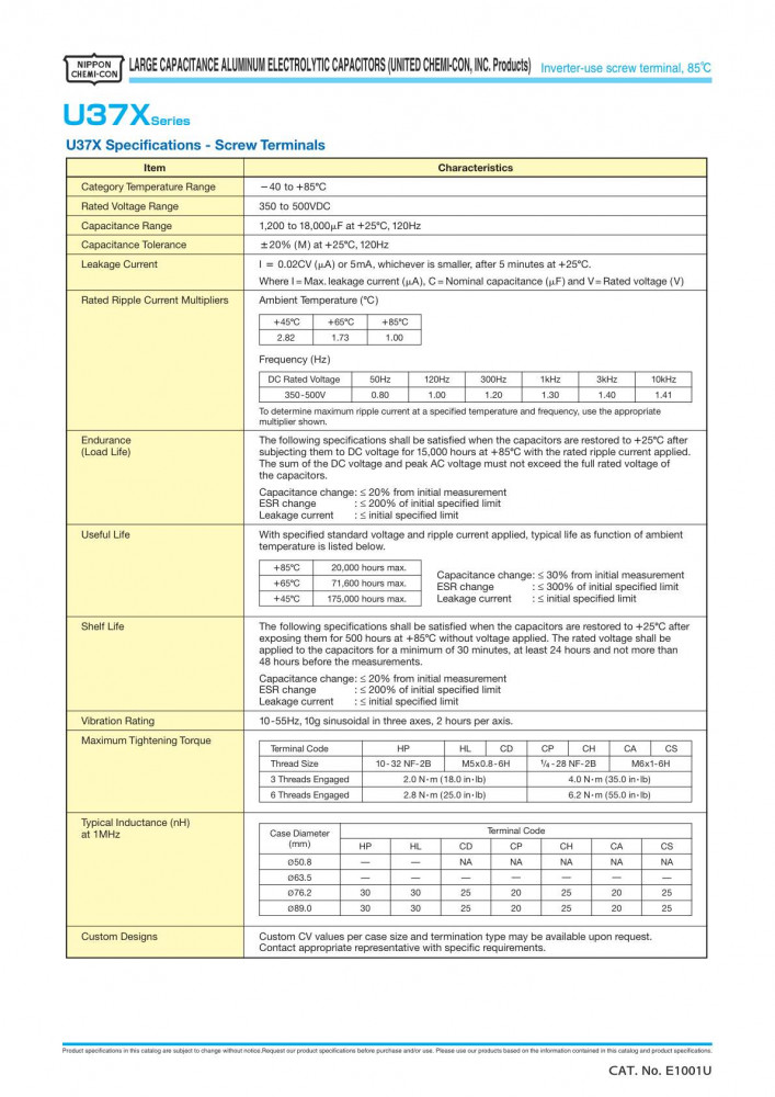 U37X datasheet page 2