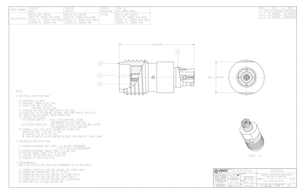 Bel Fuse 134-1019-461 technical document preview